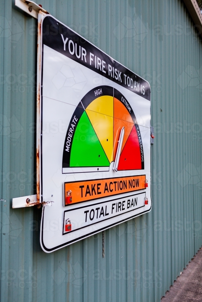 Image of extreme fire risk today take action now total fire ban signage ...