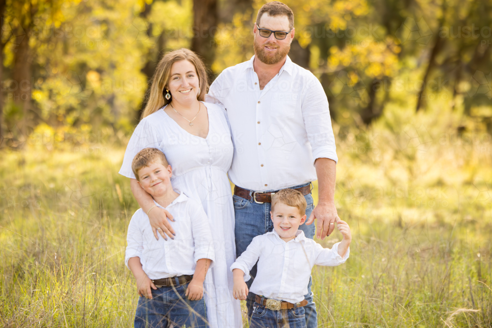 Image of Family portrait in the Australian bush with lush green ...