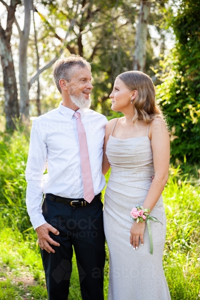 Image of Father and daughter dressed up for year 12 school formal ...