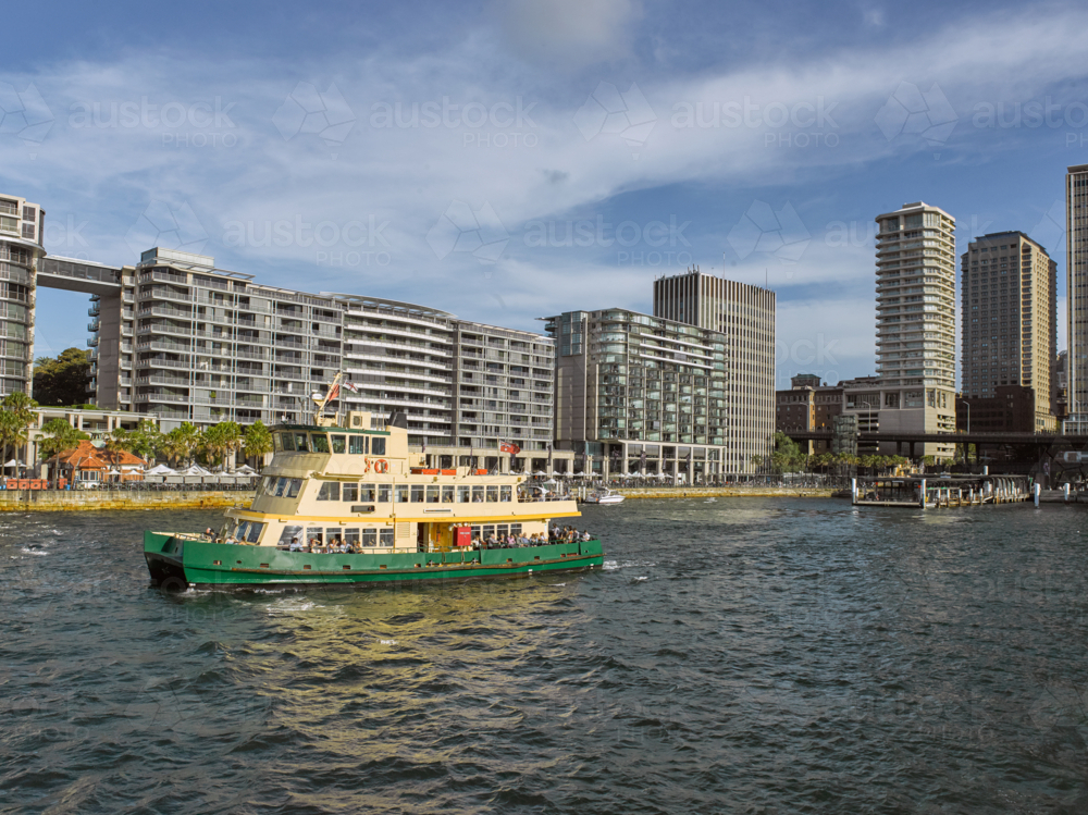 Image of Ferry sailing through harbour - Austockphoto