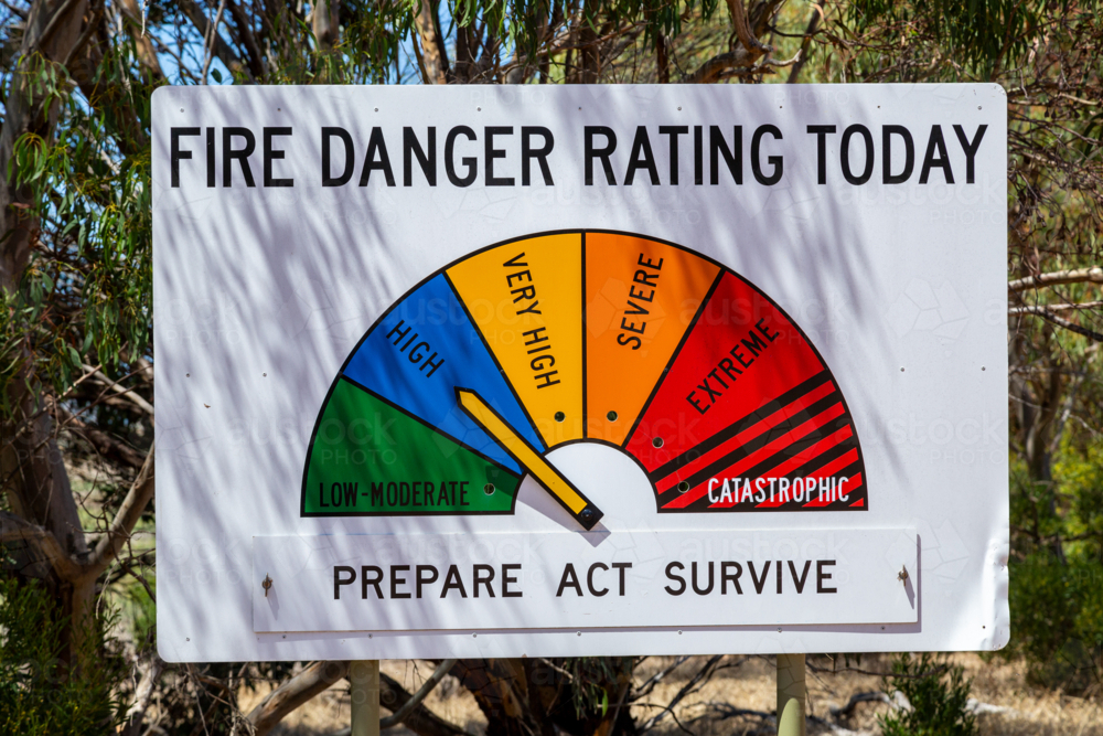 Image of Fire danger rating sign in regional Western Australia ...