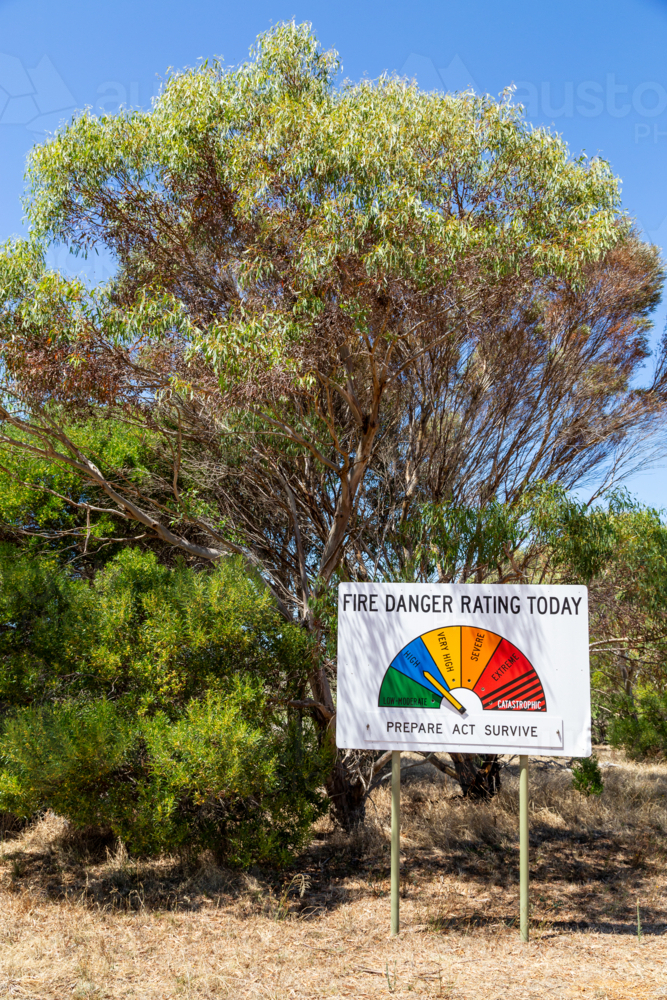 Image of Fire danger rating sign in regional Western Australia ...