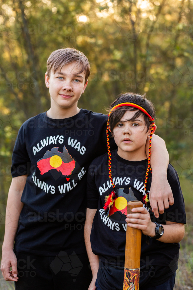Image of First Nations Australian boys together in rural Australia ...
