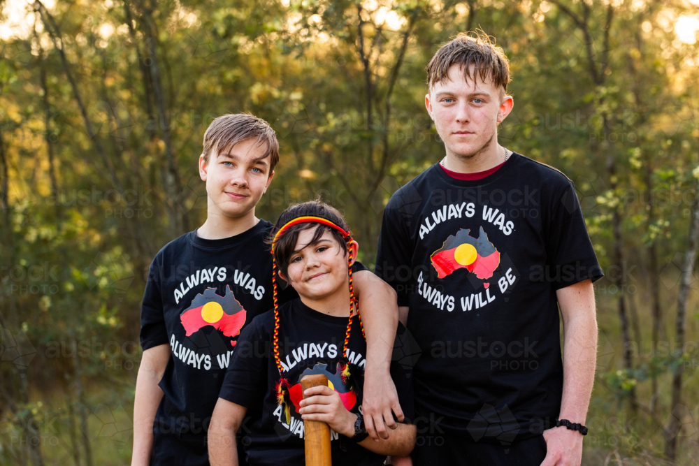 Image of First Nations Australian boys together in rural Australia ...