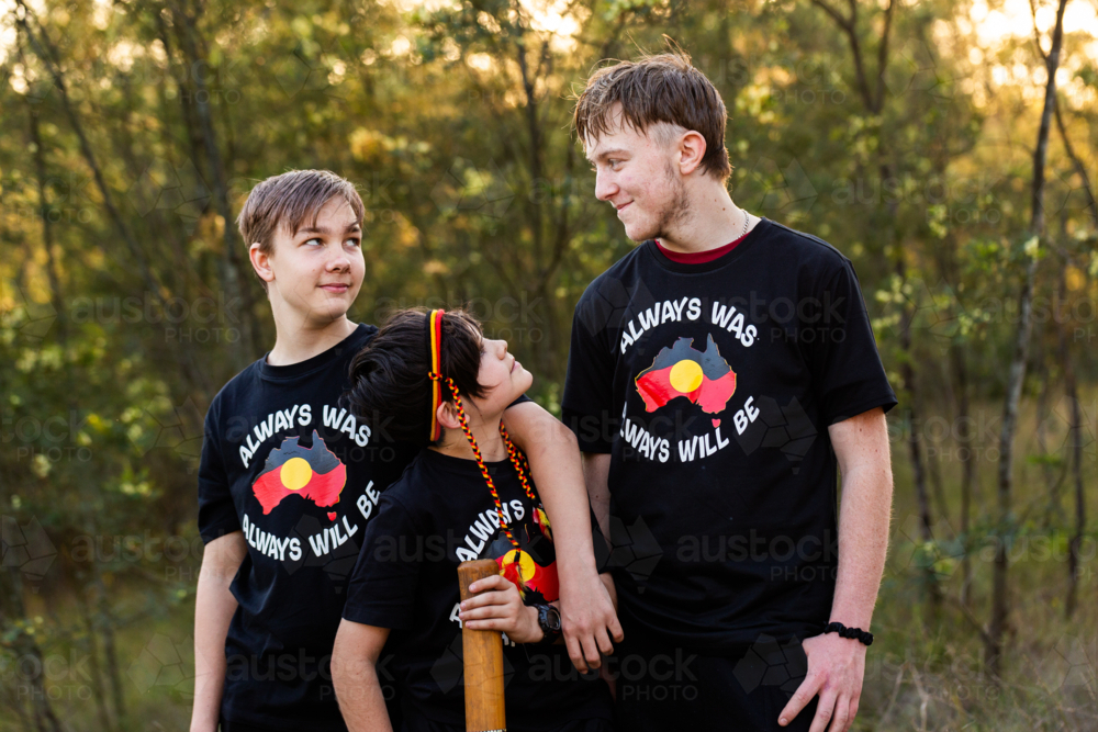 Image of First Nations Australian boys together in rural Australia ...