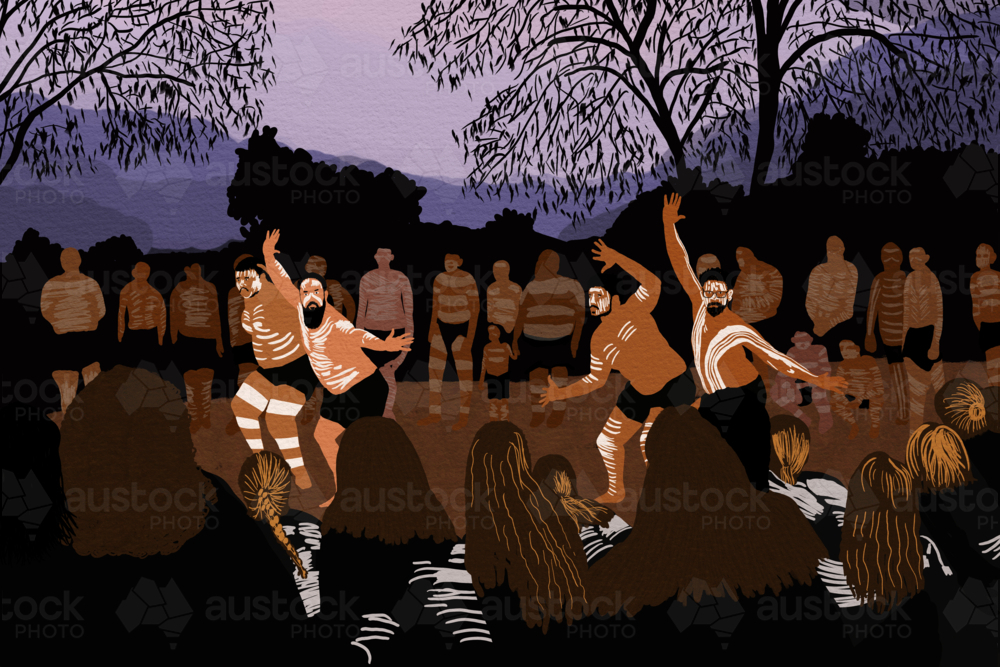 Image of First nations Australian men dancing cultural dances at ...