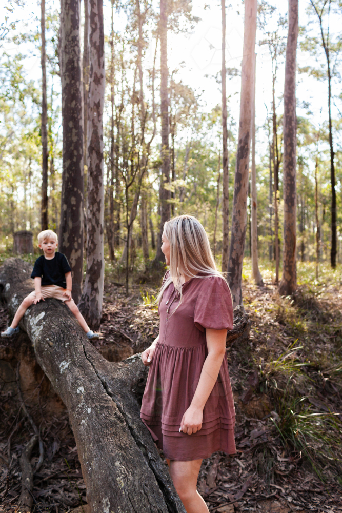 Image of First Nations Australian mum with son adventuring through ...
