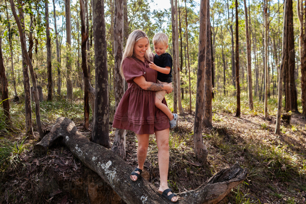 Image of First Nations Australian mum with son adventuring through ...
