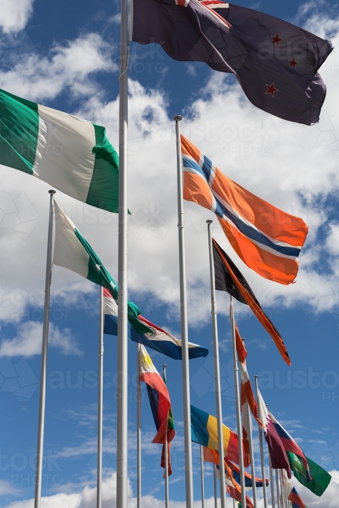 Image of Flags of every diplomatic mission, canberra - Austockphoto