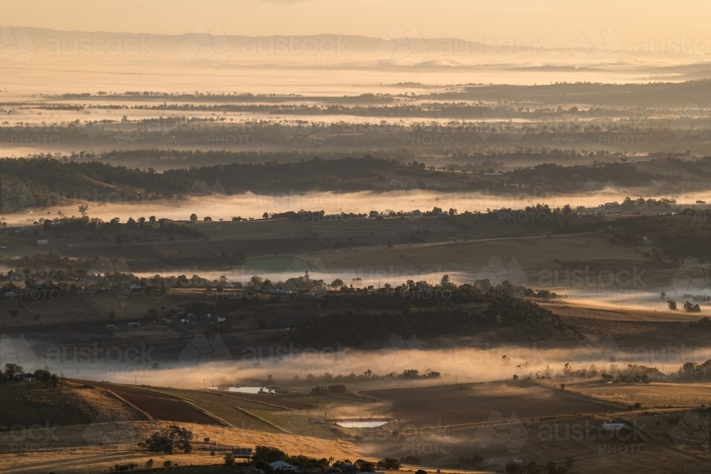 Image of Foggy rural landscape - Austockphoto