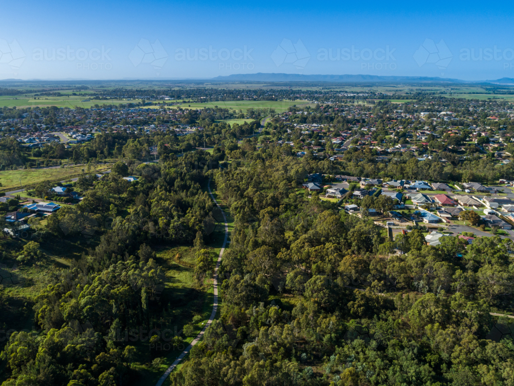 Image of Footpath passing through parkland and nature reserve green ...