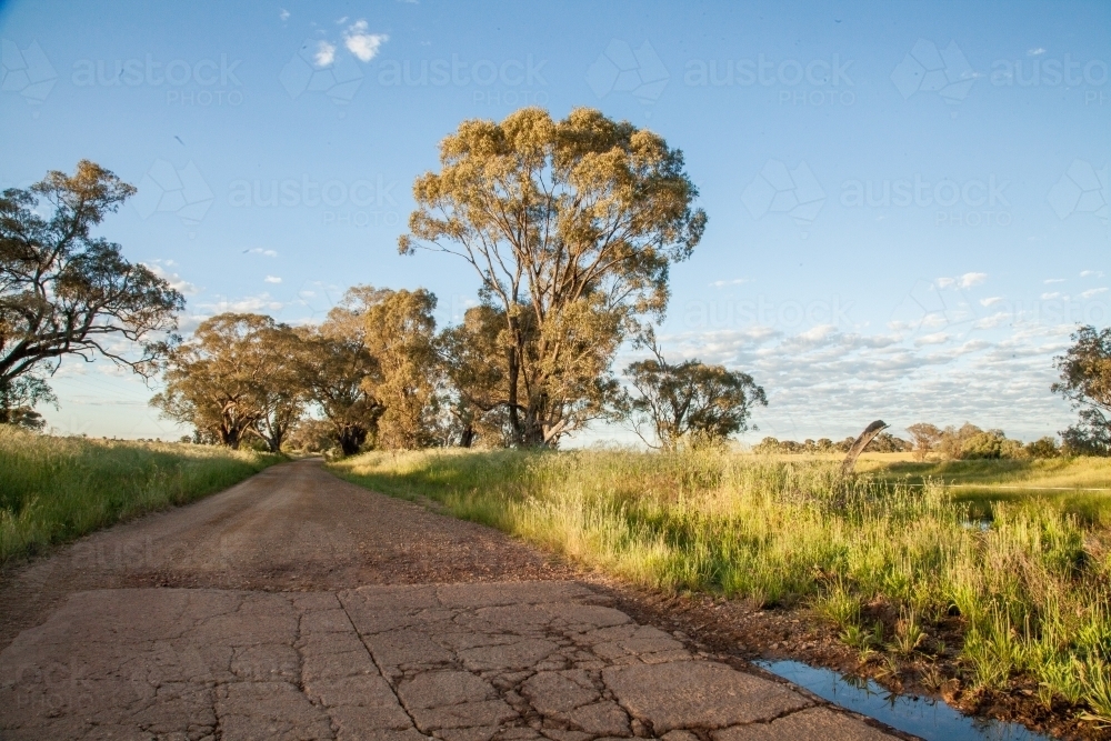 Image of Ford river crossing on country road in the early morning ...