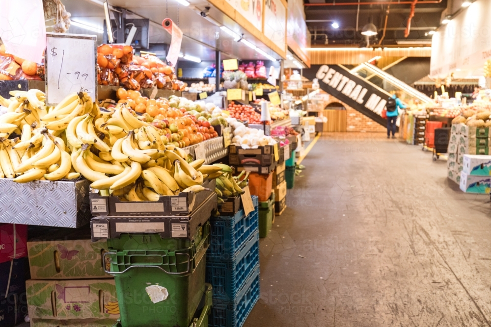 Image of Fresh fruit and vegetable stall at the Adelaide Central Market ...
