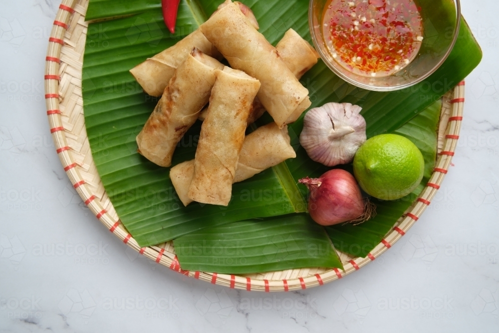 Image of Freshly cooked Filipino food called Lumpiang Shanghai or fried ...