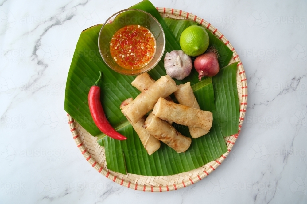 Image of Freshly cooked Filipino food called Lumpiang Shanghai or fried ...