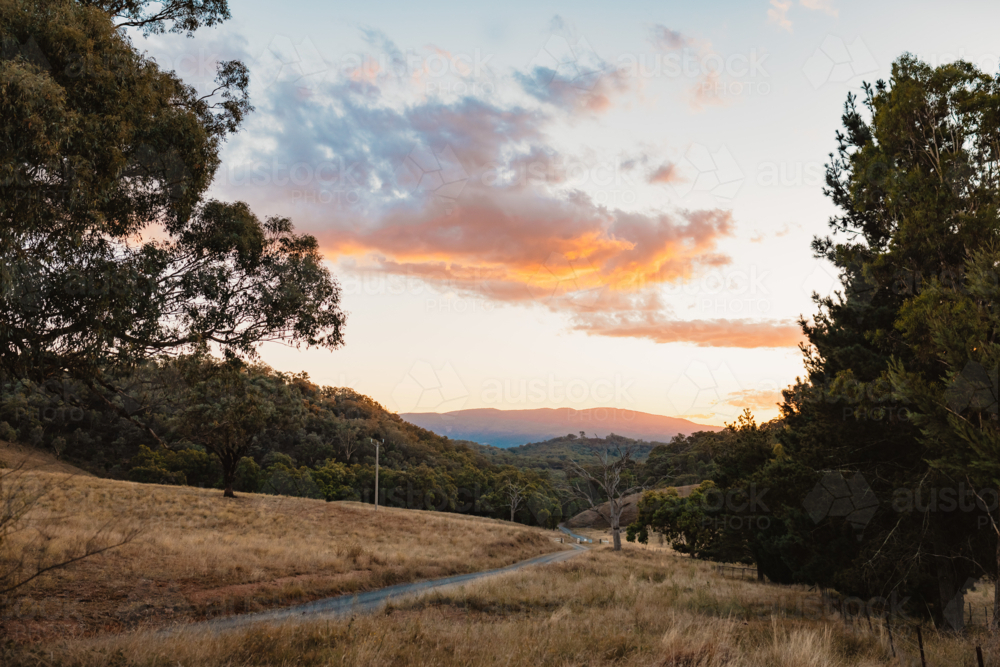 Image of Gravel road leading through rural Australian countryside at ...