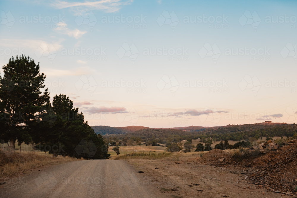 Image of Gravel road leading through rural Australian countryside at ...