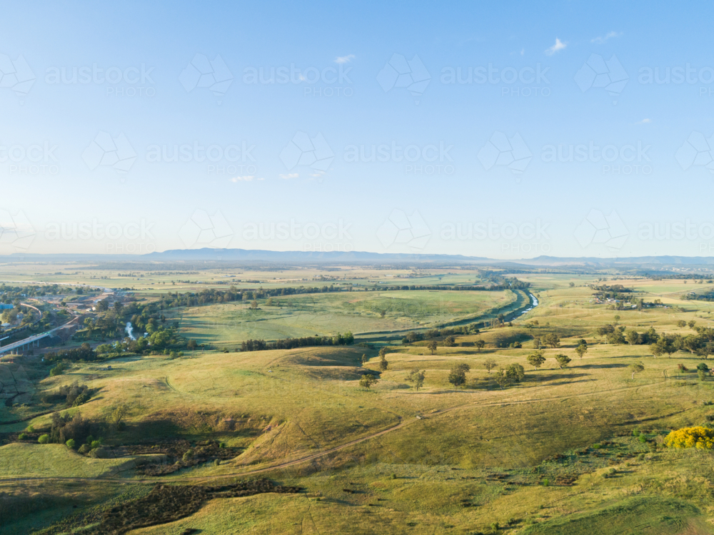 Image of Green farmland paddock landscape on outskirts of Singleton in ...