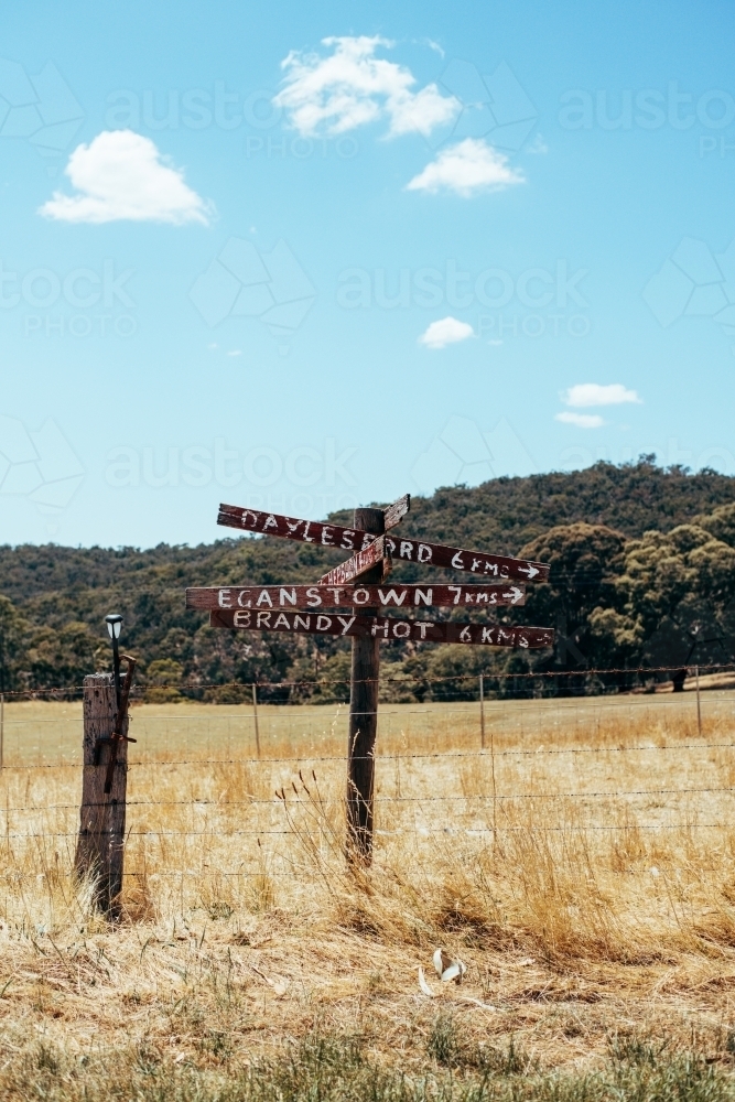 Image of Handmade country road signs - Austockphoto