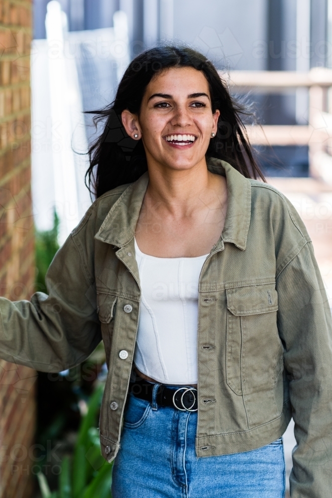 Image of happy aboriginal woman - Austockphoto