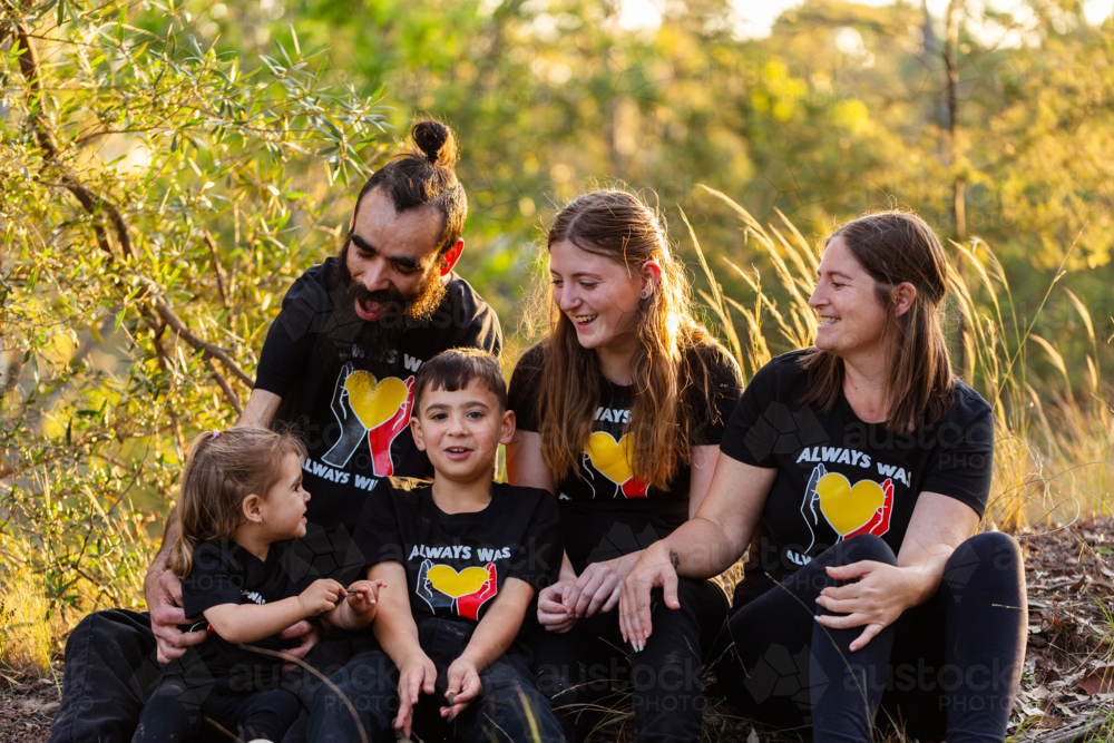 Image of Happy Aboriginal Worimi and Australian Caucasian family ...