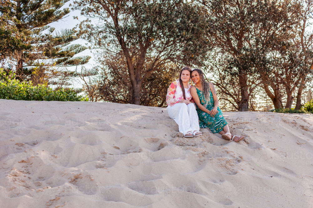 Image of Happy First Nations Australian woman with teenaged daughter ...