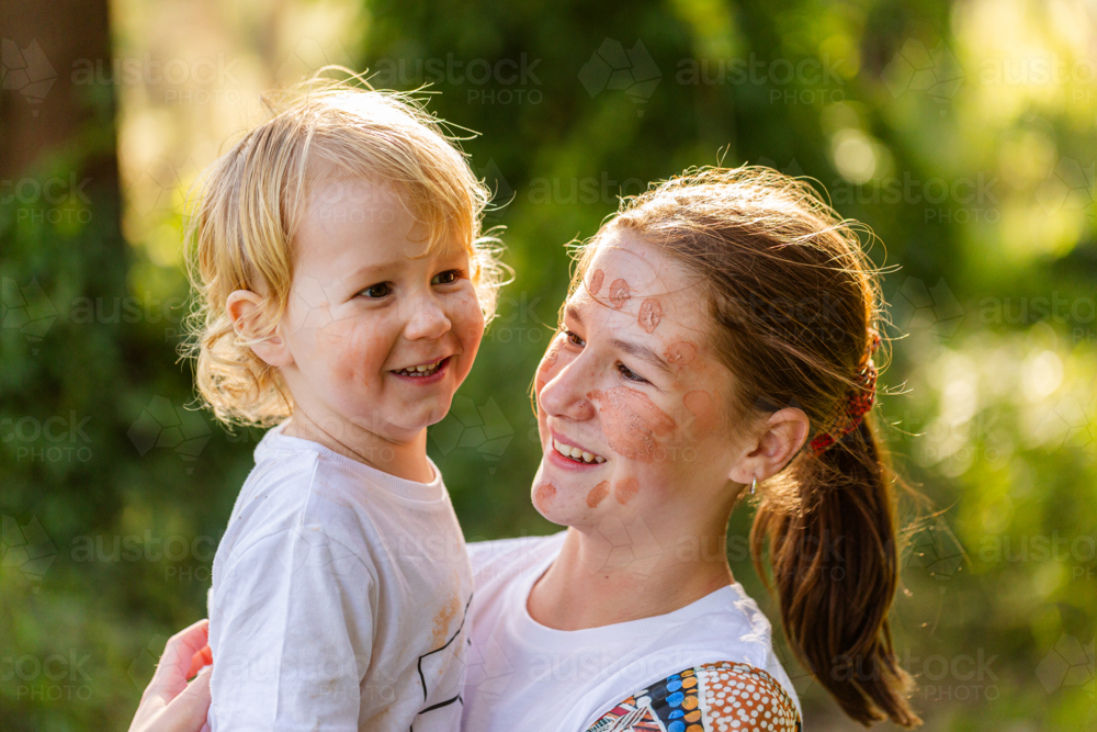 Image of Happy little First Nations Australian boy smiling with big ...