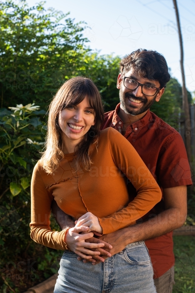 Image of happy mixed race couple - Austockphoto
