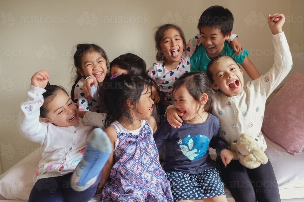 Image of Happy multicultural young children - Austockphoto