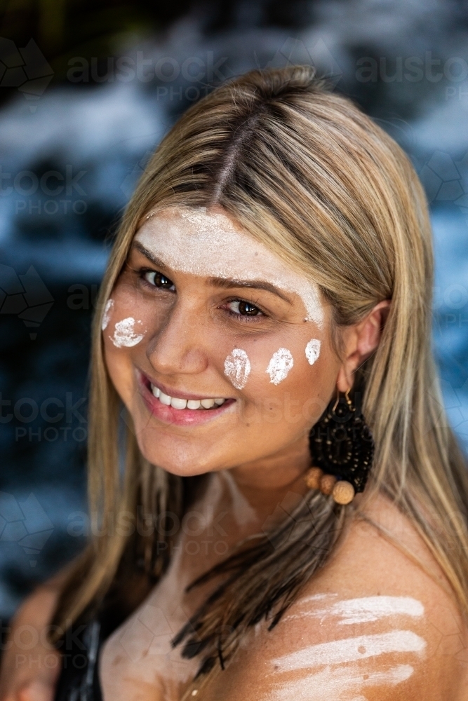 Image of Headshot portrait of smiling First Nations Australian woman ...