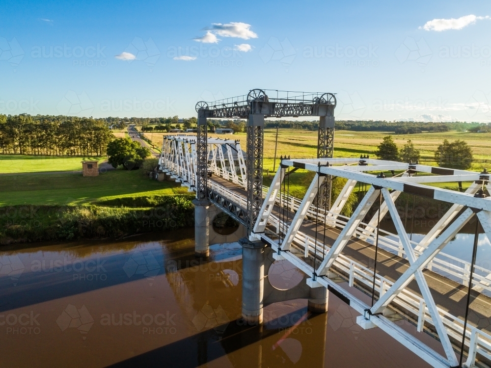 Image of Heritage listed overhead-braced timber truss road bridge over ...