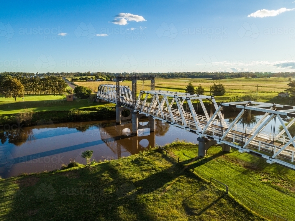 Image of Heritage listed overhead-braced timber truss road bridge over ...