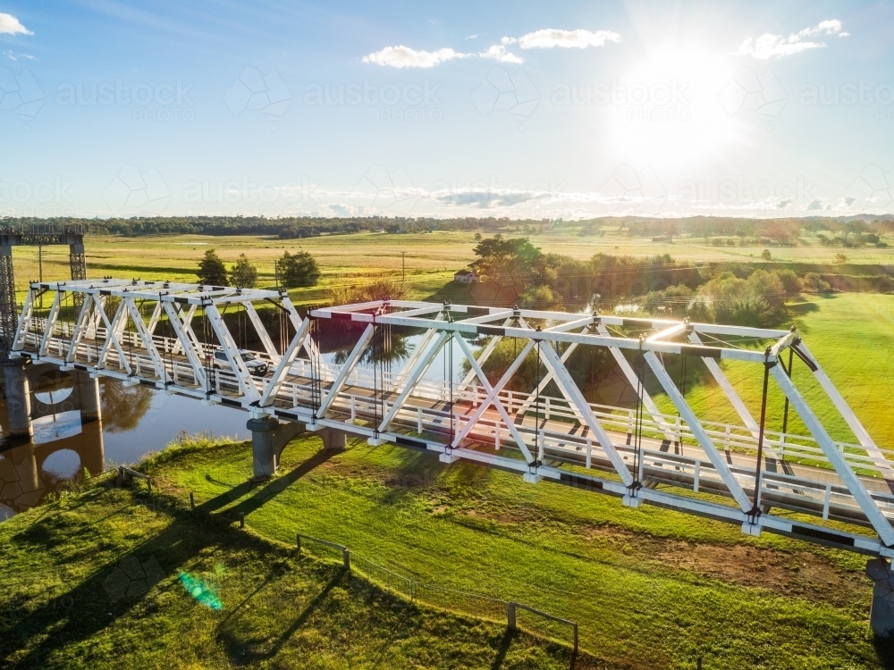 Image of Heritage listed overhead-braced timber truss road bridge over ...