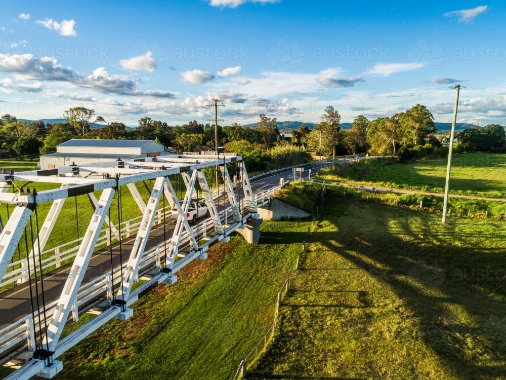 Image of Heritage listed overhead-braced timber truss road bridge seen ...