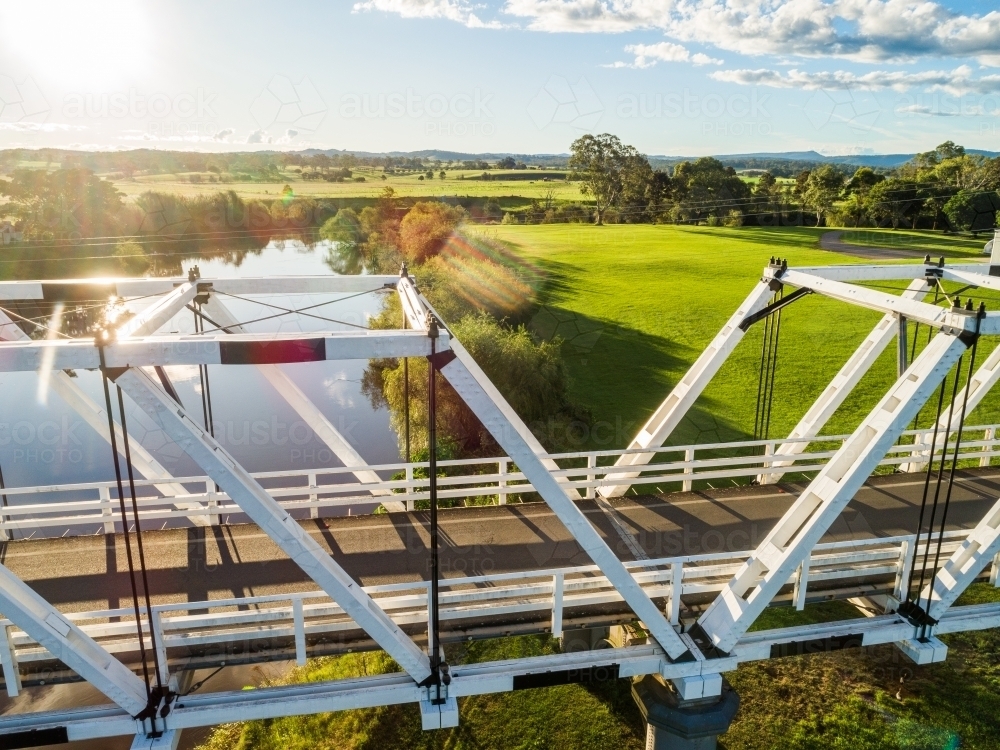Image of Heritage listed overhead-braced timber truss road bridge seen ...