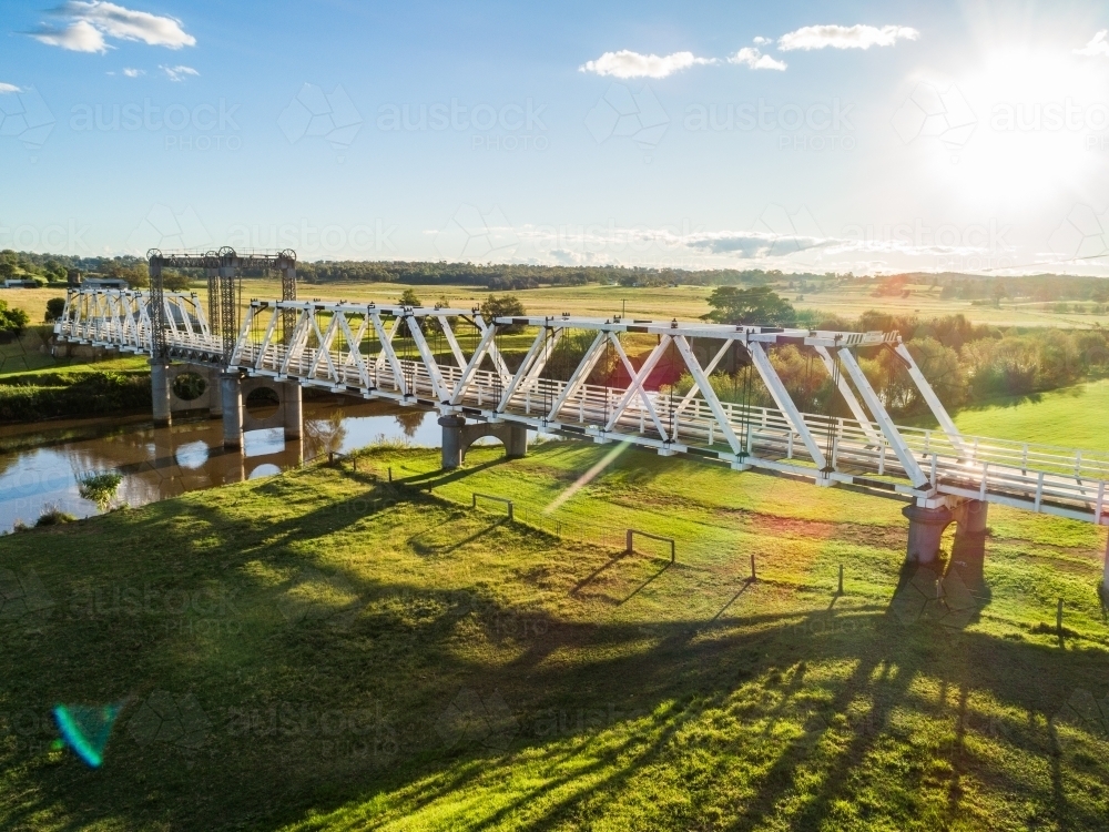 Image of Heritage listed overhead-braced timber truss road bridge with ...