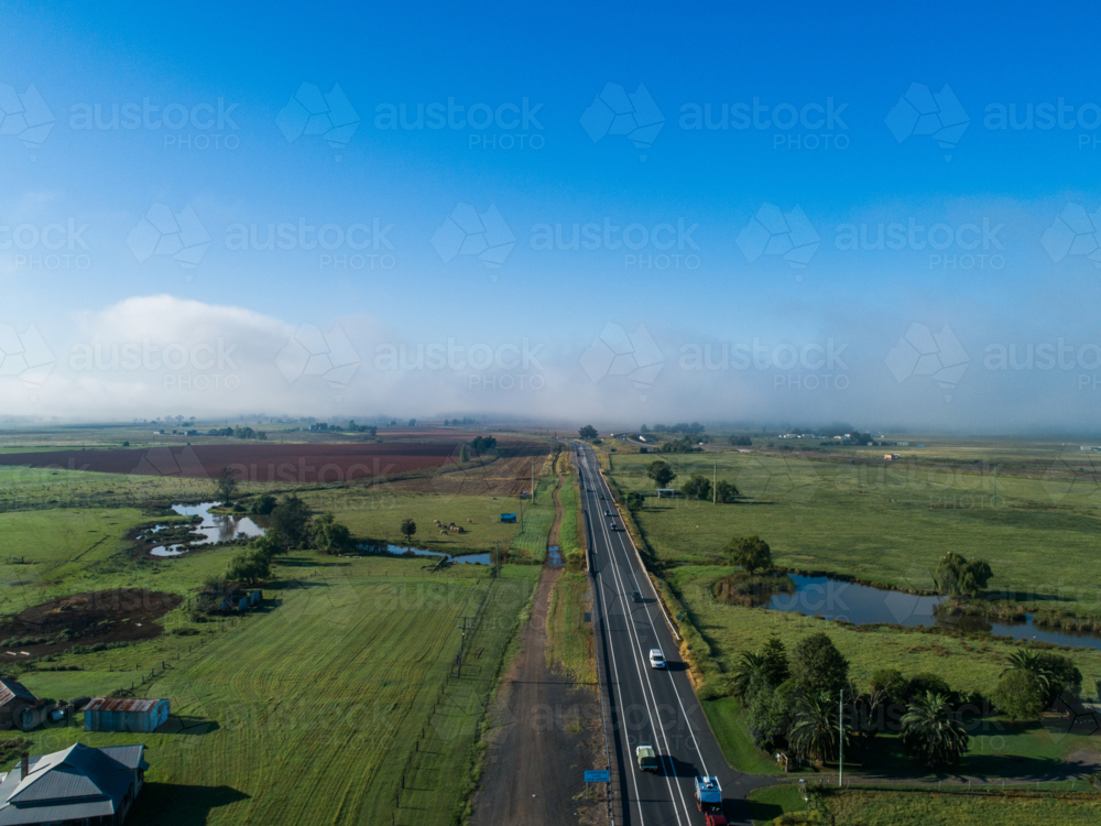 Image of Highway through farmland countryside by dams part of doughboy ...