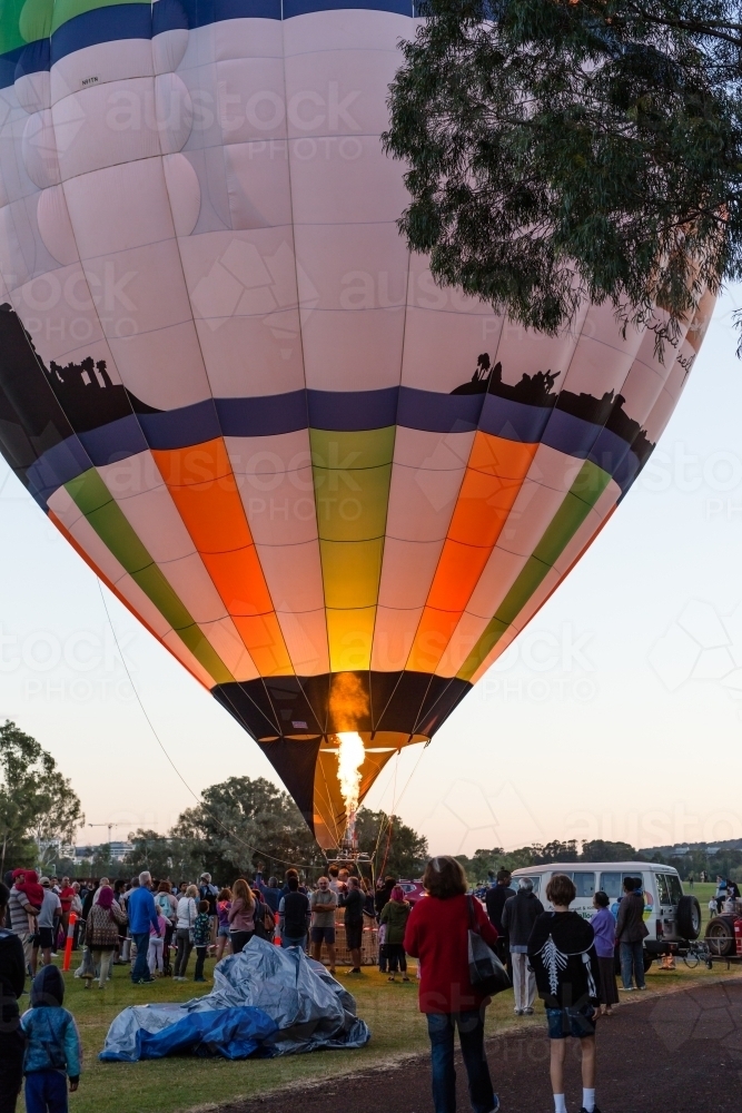 Image of Hot air balloon at the Canberra balloon spectacular - Austockphoto