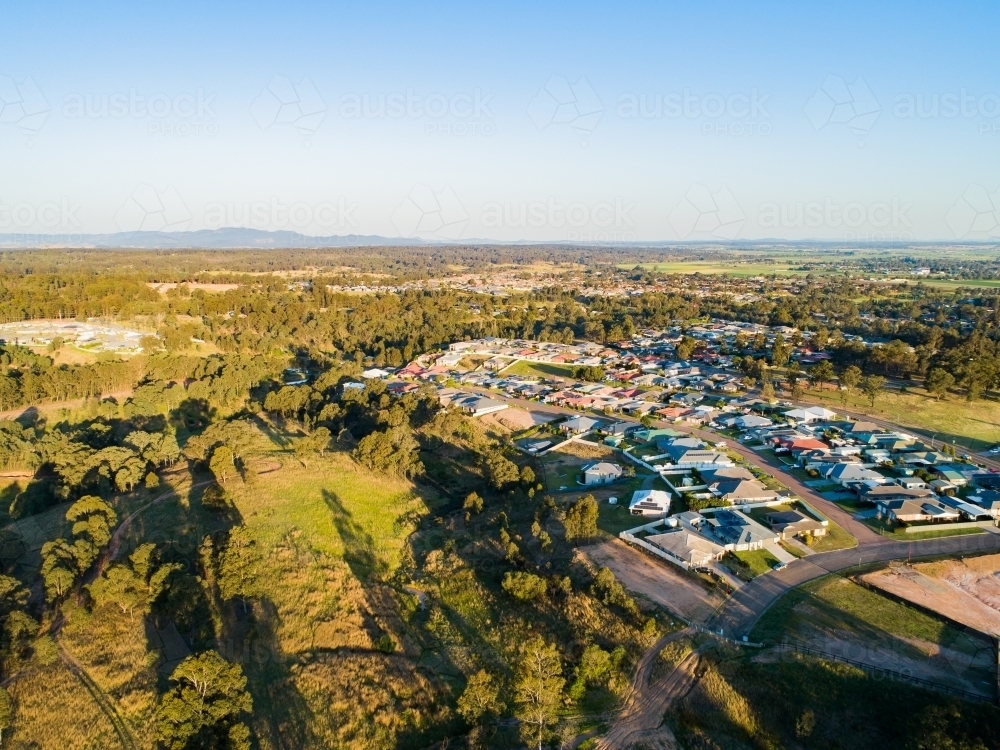 Image of Houses and paddocks at the edge of town - singleton in the ...