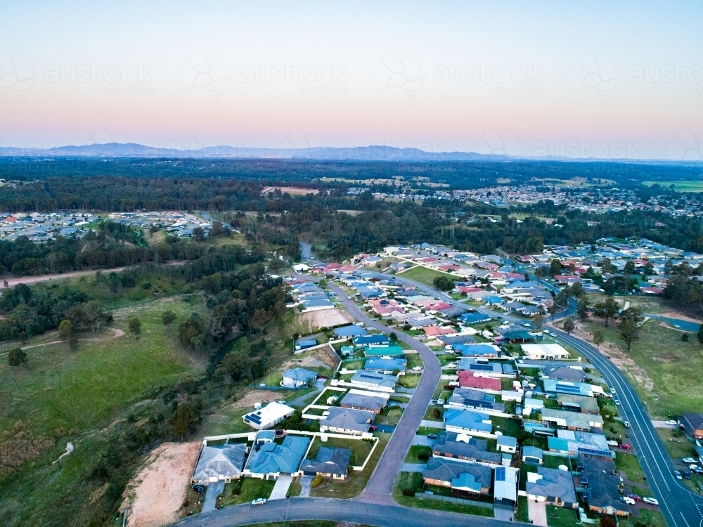 Image of Houses and paddocks at the edge of town - singleton in the ...