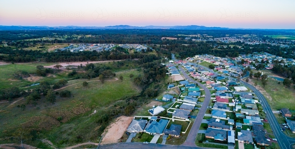 Image of Houses and paddocks at the edge of town - singleton in the ...