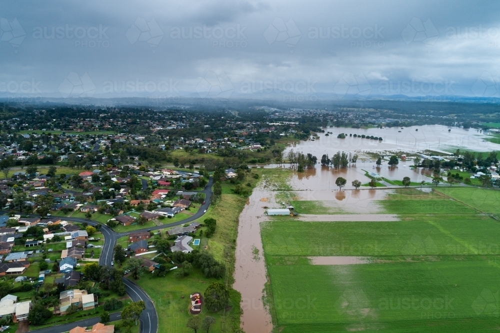 Image of Incoming rain storm over houses in Darlington, Singleton with ...