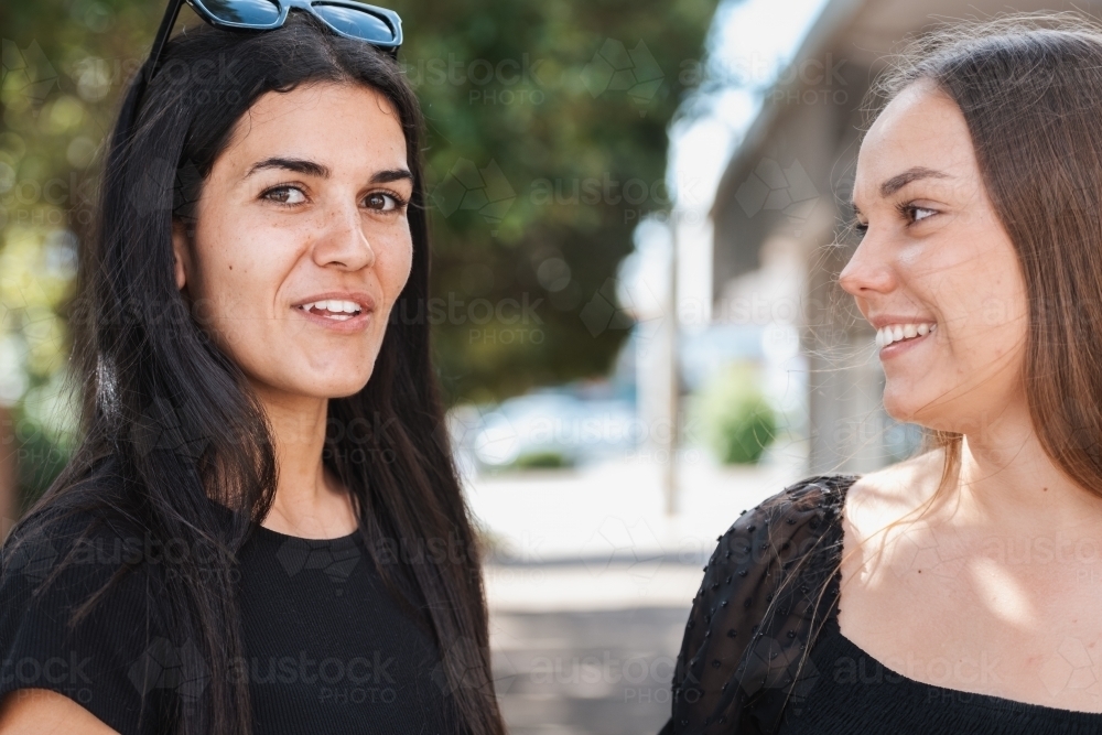 Image of indigenous Australian woman with her friend - Austockphoto