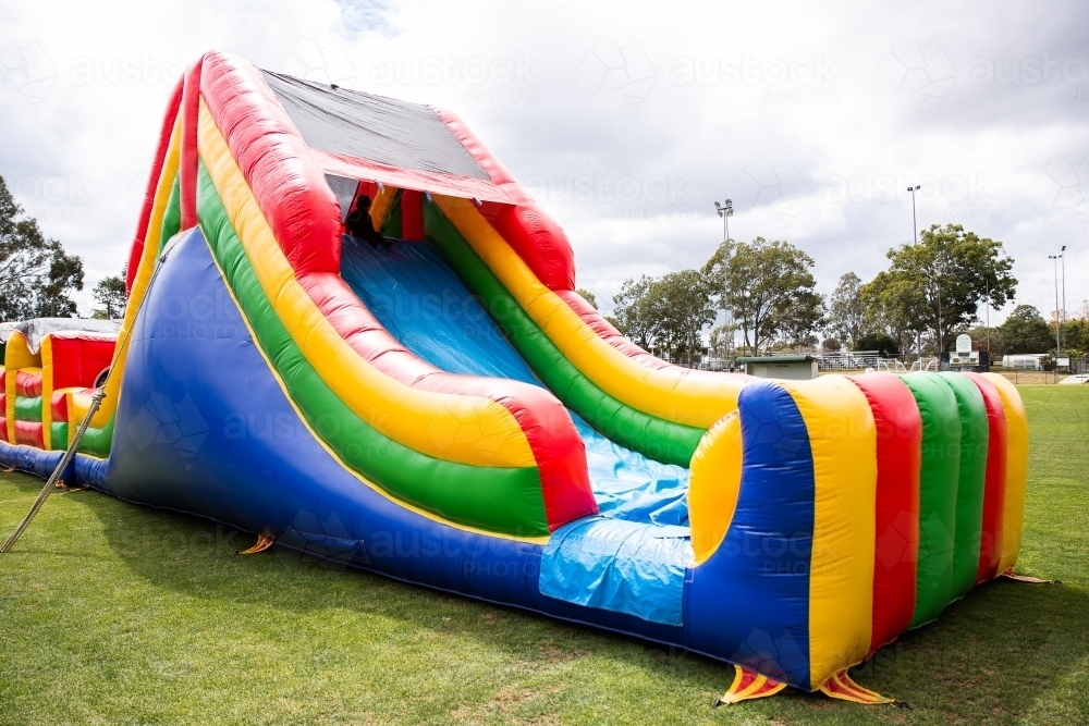 Image of inflatable giant slide jumping castle ready for end of season ...