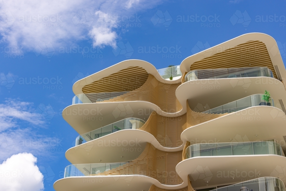 Image of Interesting architecture residential building. Wave design ...