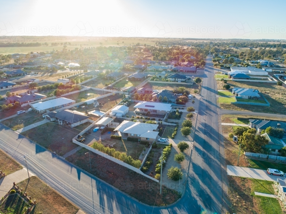 Image of Intersecting streets in small country town of Coolamon at ...