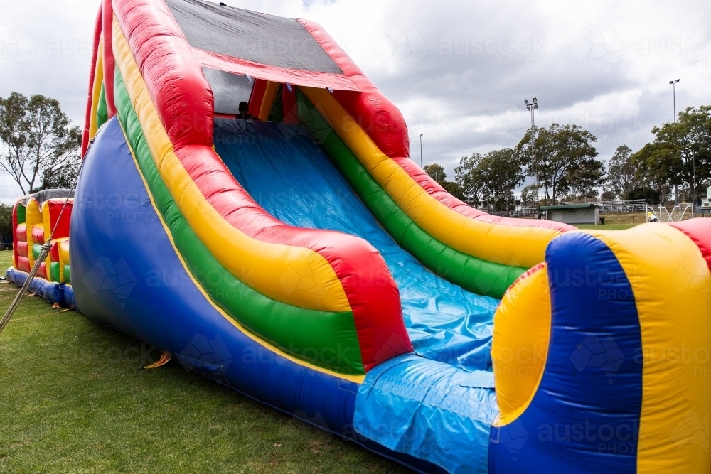 Image of jumping castle slide at a sports club presentation day ...
