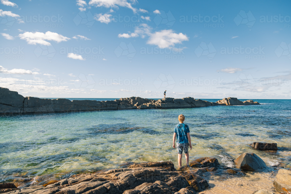 Image of Kids enjoying The Tanks natural tourist attraction at Forster ...
