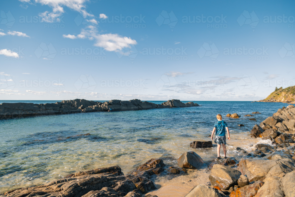 Image of Kids enjoying The Tanks natural tourist attraction at Forster ...