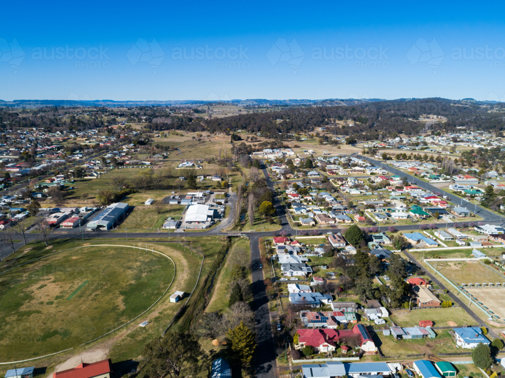 Image of King George V Oval sports ground in Glen Innes on late winter ...